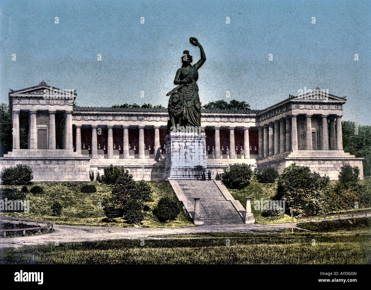 Statue of Bavaria with Temple of Fame, Munich, Germany Stock Photo - Alamy