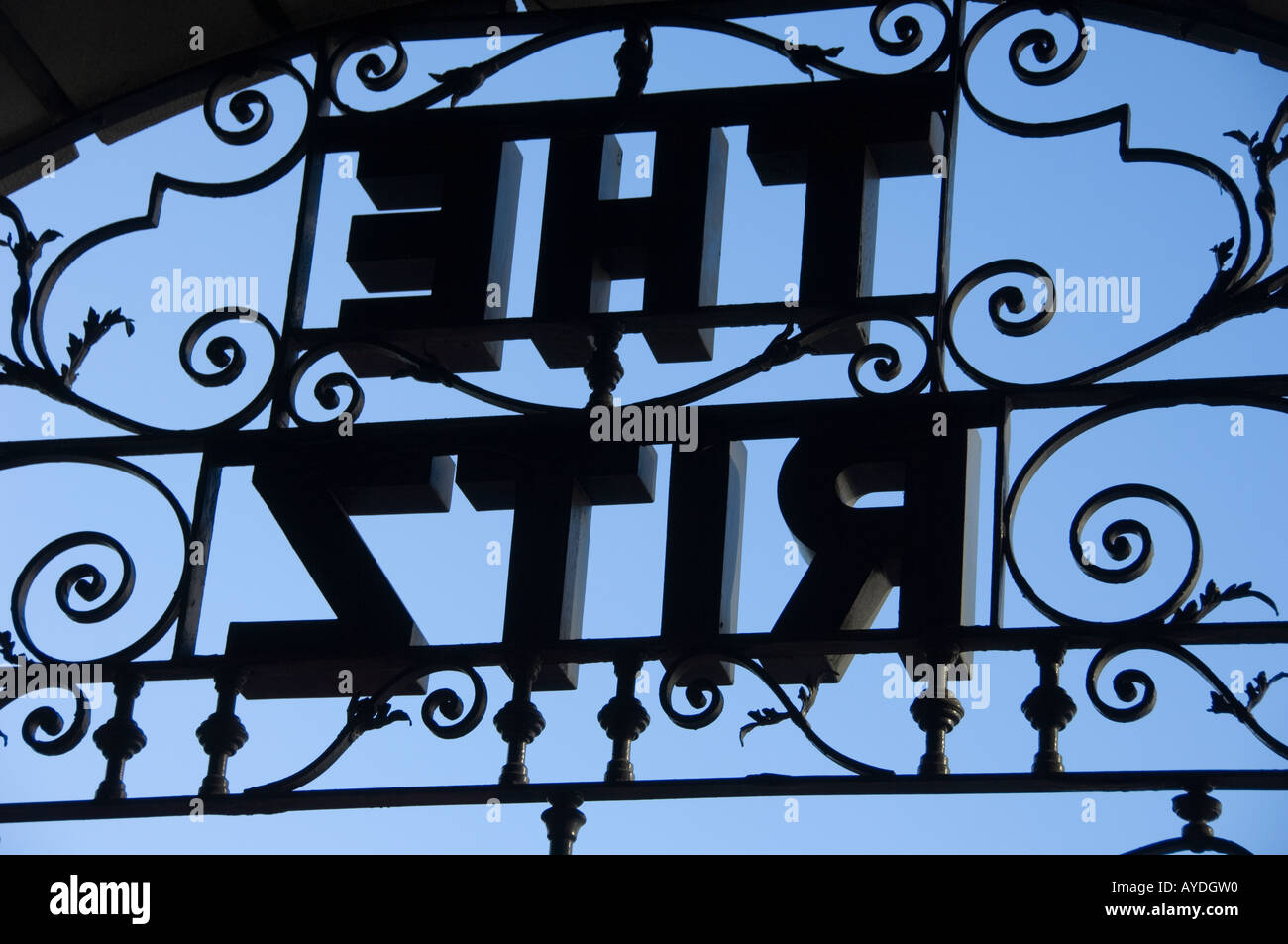 The Ritz hotel sign in central London Stock Photo - Alamy