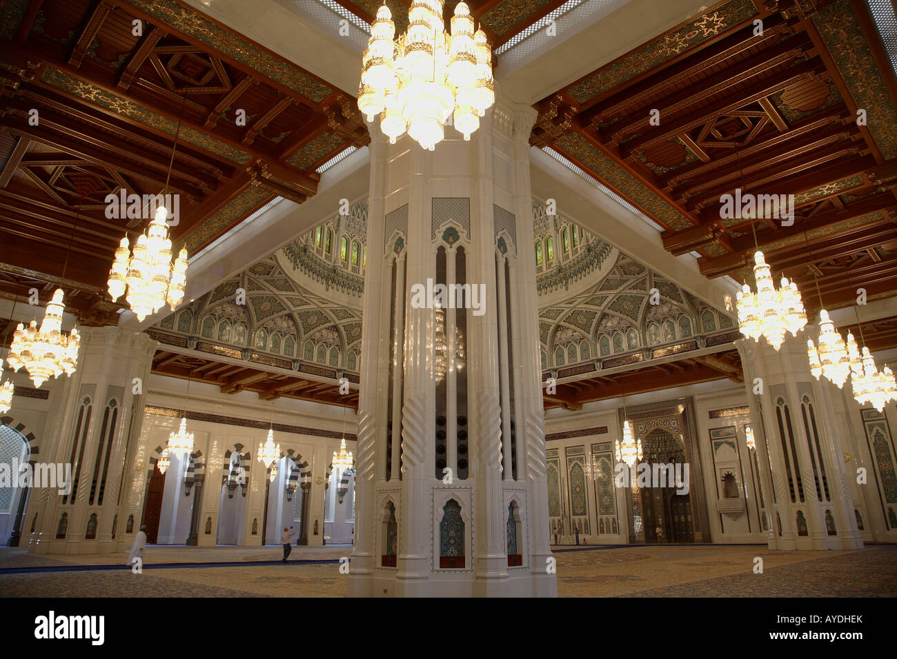 Oman Muscat Ghala Sultan Qaboos Grand Mosque interior Stock Photo - Alamy