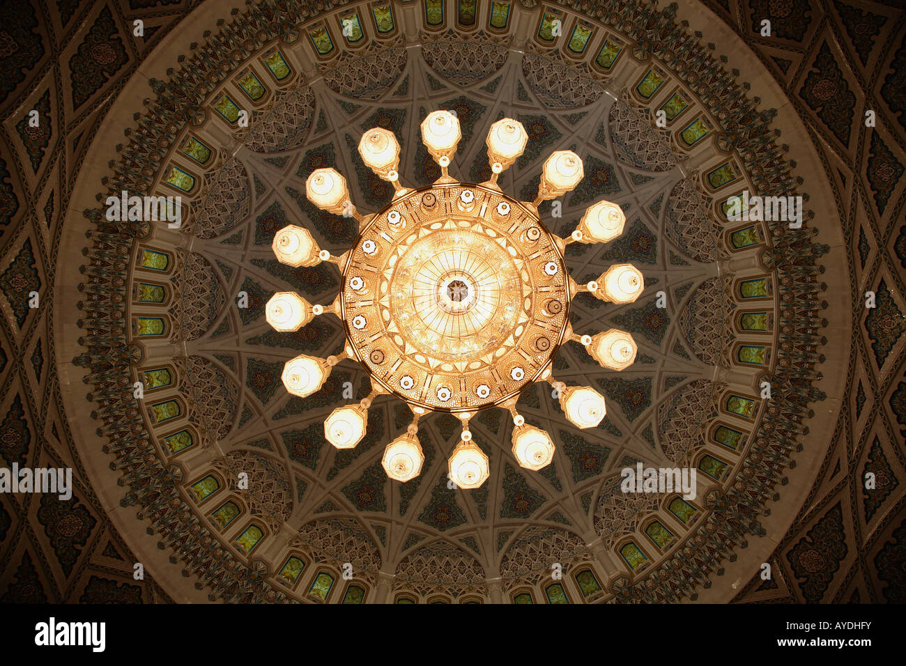 Oman Muscat Ghala Sultan Qaboos Grand Mosque interior Stock Photo - Alamy