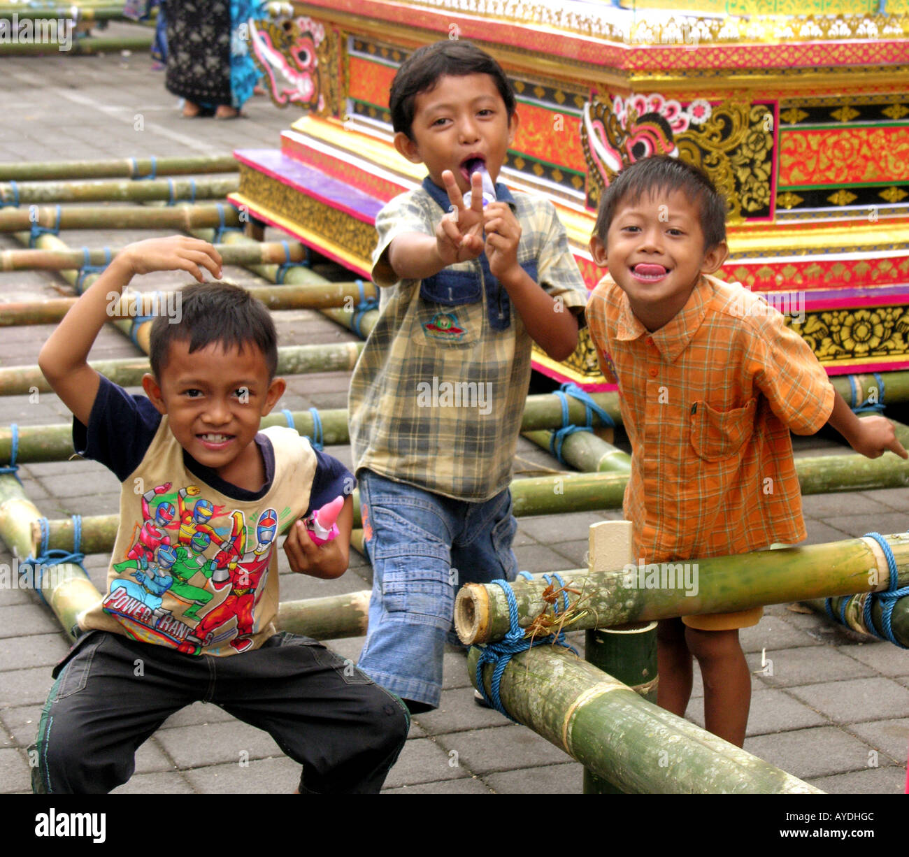 Children Playing Funeral Ubud Bali Indonesia February 2006 Stock Photo ...