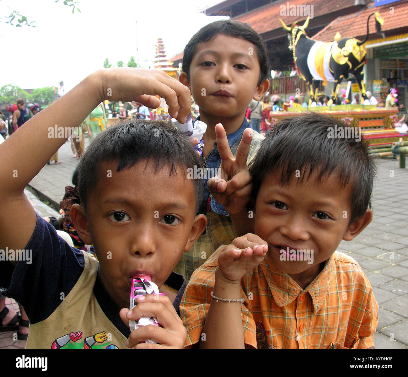 Children Playing Funeral Ubud Bali Indonesia February 2006 Stock Photo ...