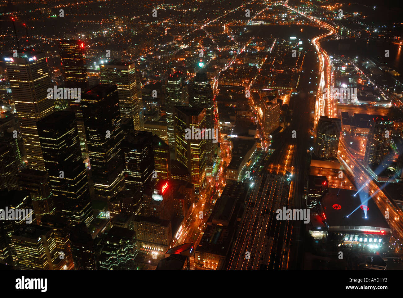 Aerial view Air Canada centre Union station and Toronto financial ...