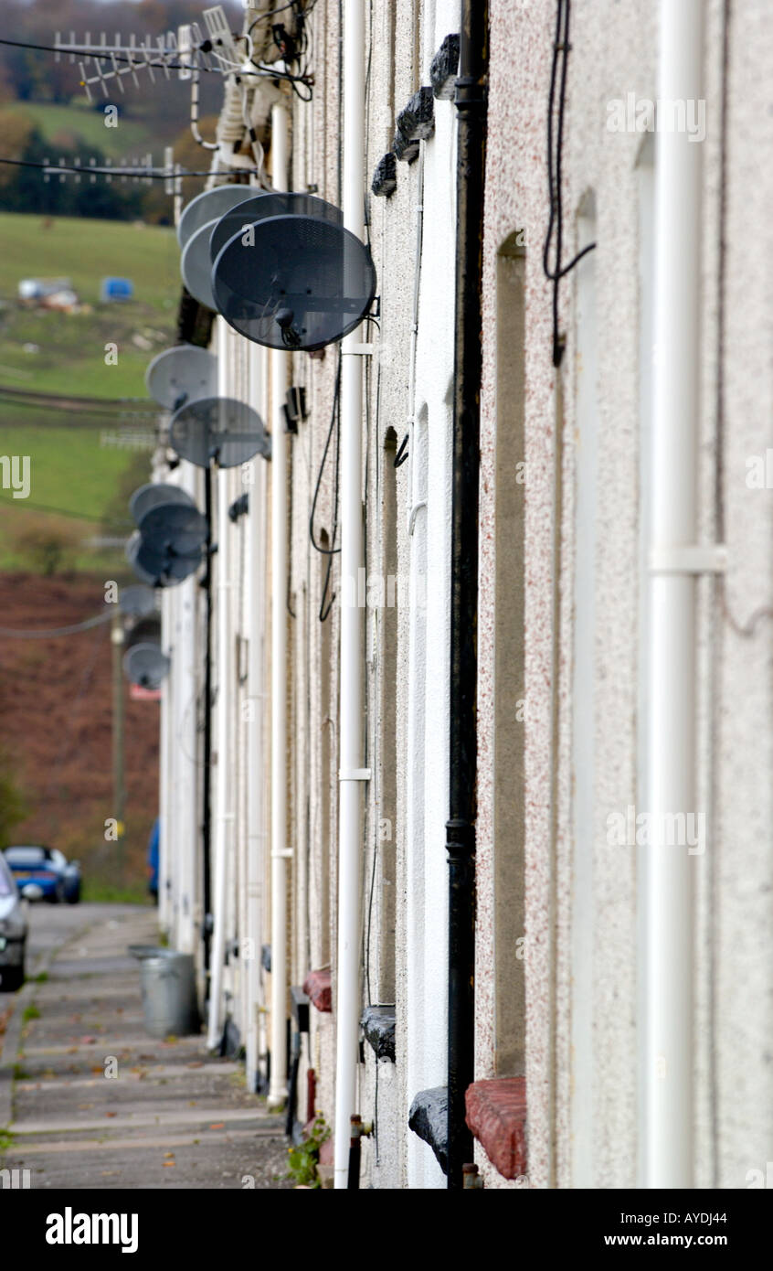 Traditional industrial terraced houses built for colliery workers at ...
