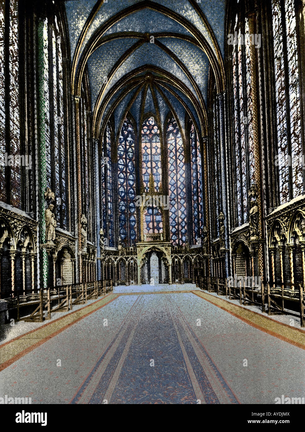 The Holy Chapel (i.e., Sainte-Chapelle), interior, Paris, France Stock ...