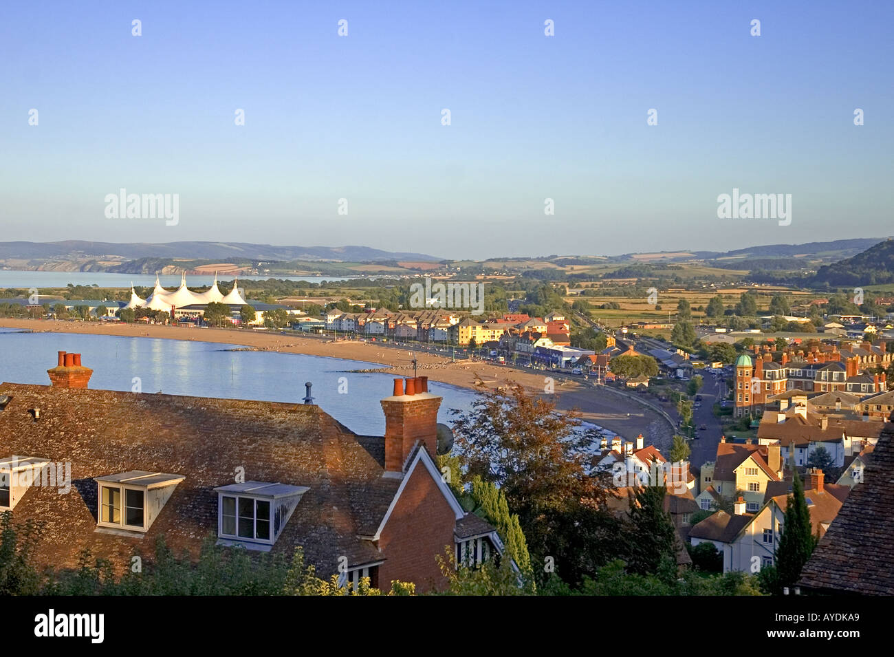 A view towards the beach and Butlins Holiday Camp, Minehead, Somerset ...