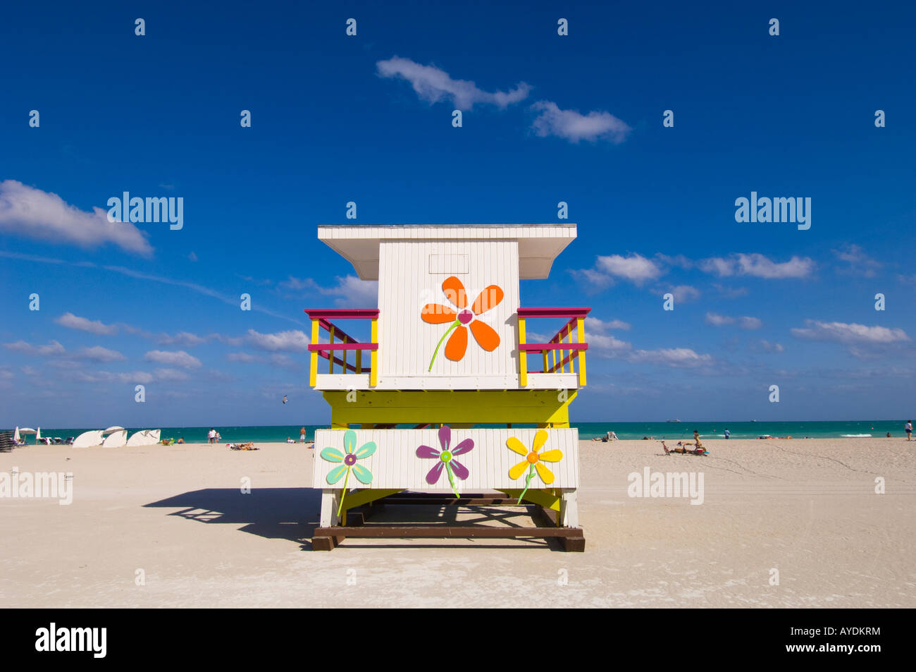 United States Of America Florida Miami South Beach beach lifeguard hut ...