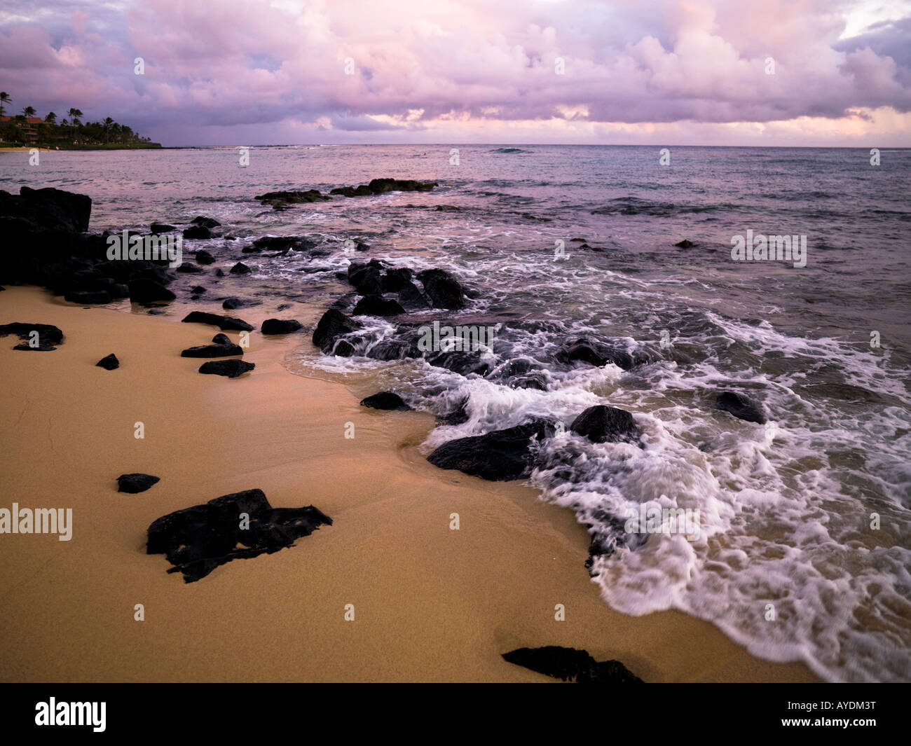 Rocks on the beach, Poipu, Kauai, Hawaii Stock Photo - Alamy