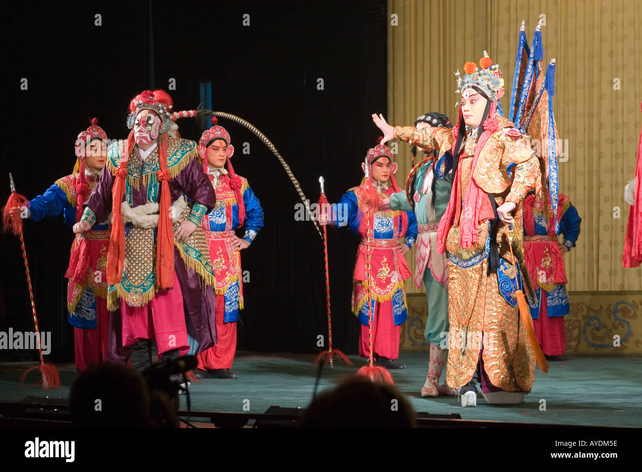 Chinese actors onstage during a performance of the Beijing Opera in ...