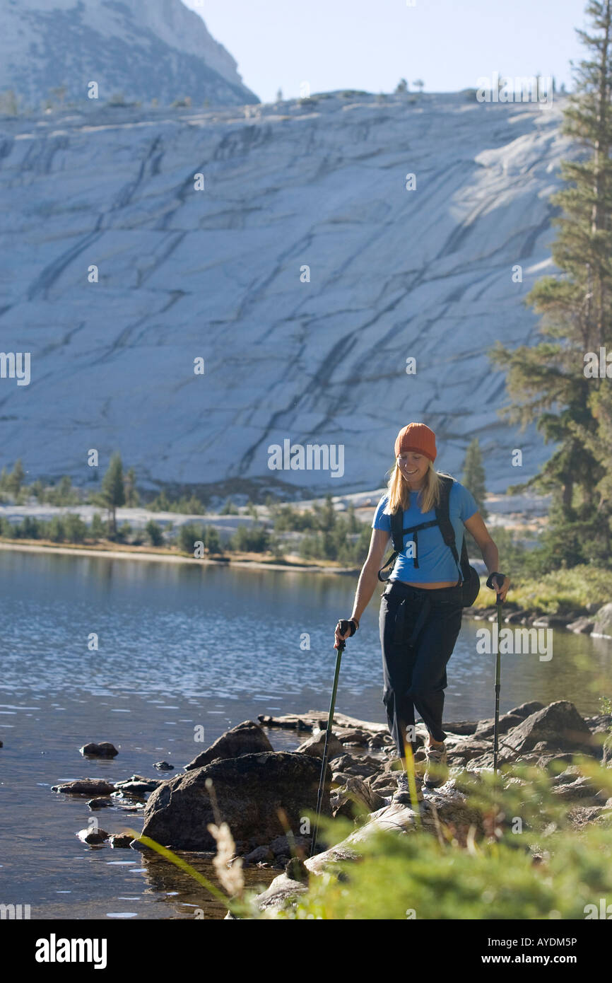 Alicia Ritter backpacking in Yosemite National Park CA Stock Photo - Alamy