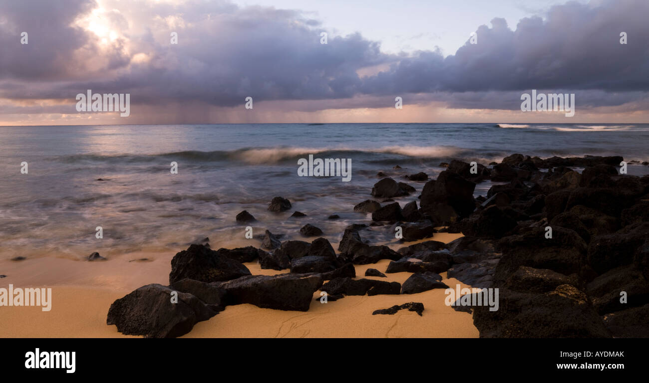 Rocks on Sunrise Beach, Poipu, Kauai, Hawaii Stock Photo - Alamy