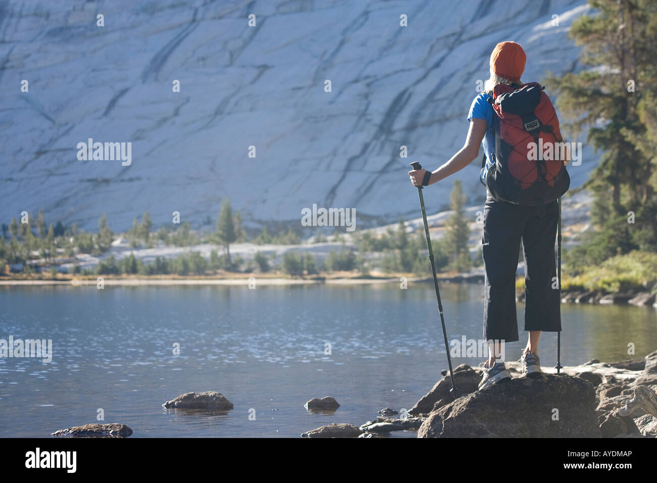 Alicia Ritter backpacking in Yosemite National Park CA Stock Photo - Alamy