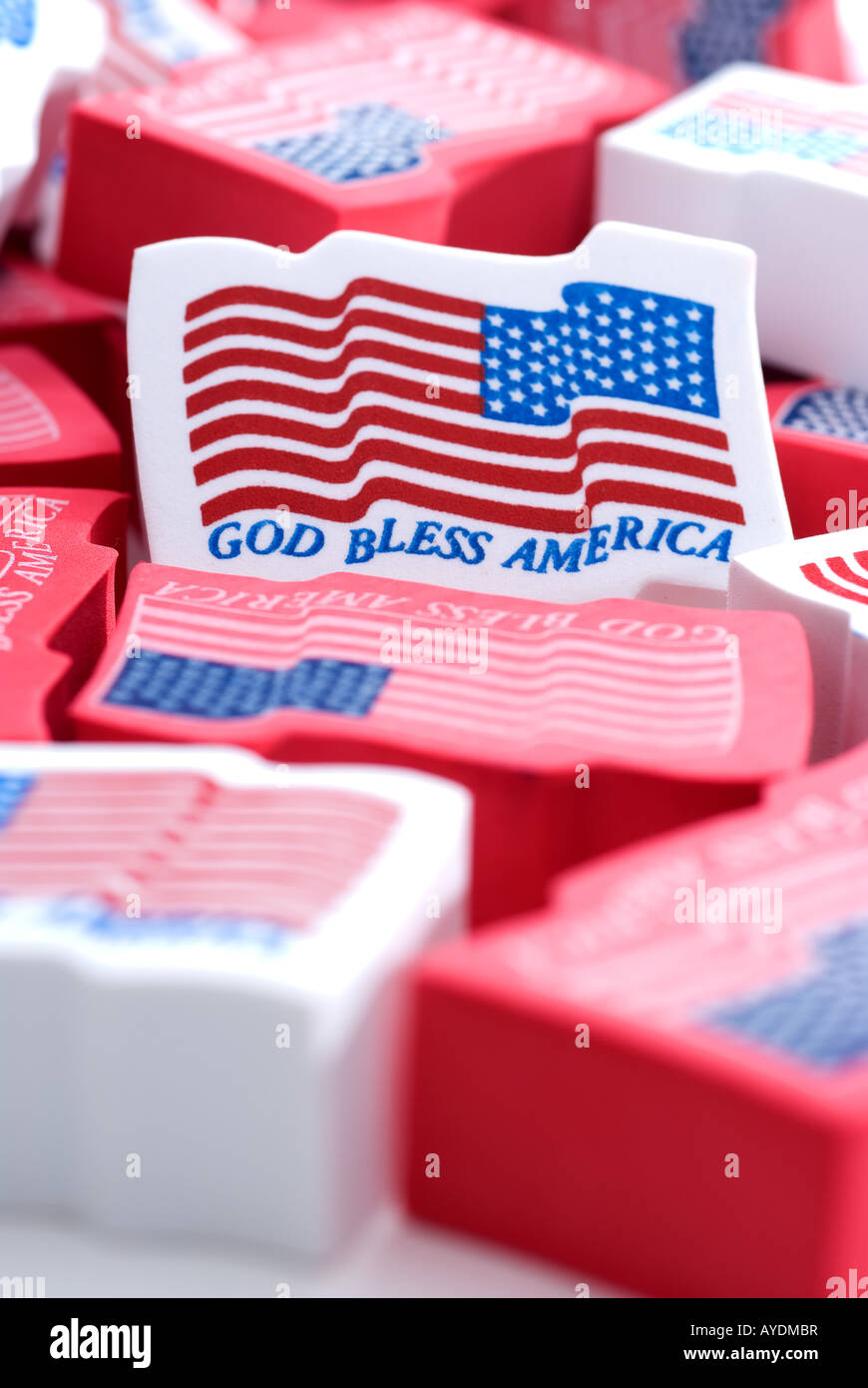 Closeup of foam American flags Stock Photo - Alamy