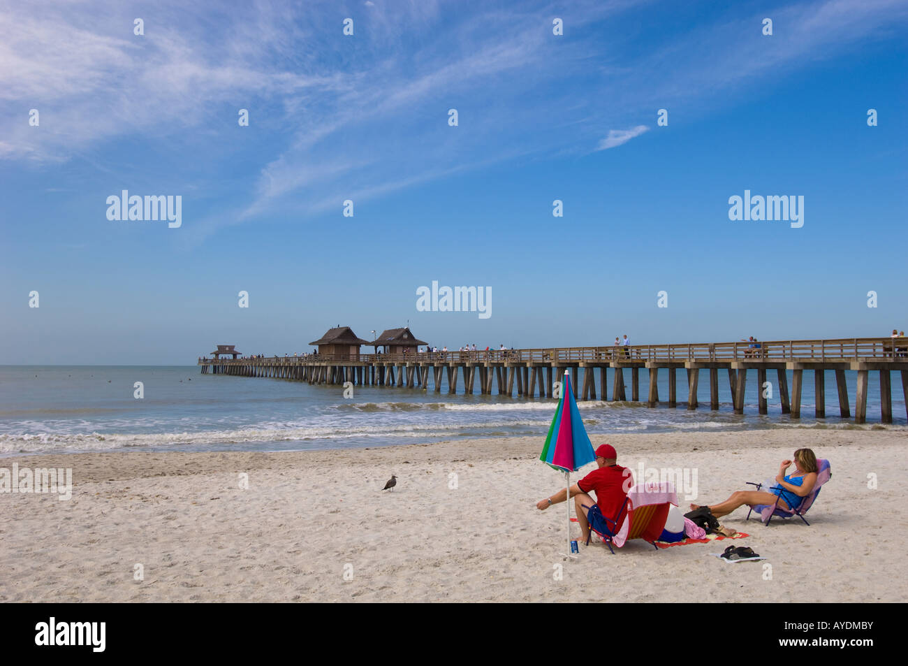 United States Of America Florida Naples beach and pier Stock Photo - Alamy