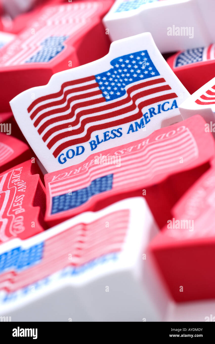 Closeup of foam American flags Stock Photo - Alamy