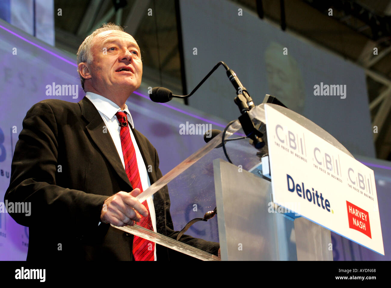 London Mayor Ken Livingstone speaking at the CBI conference in London ...