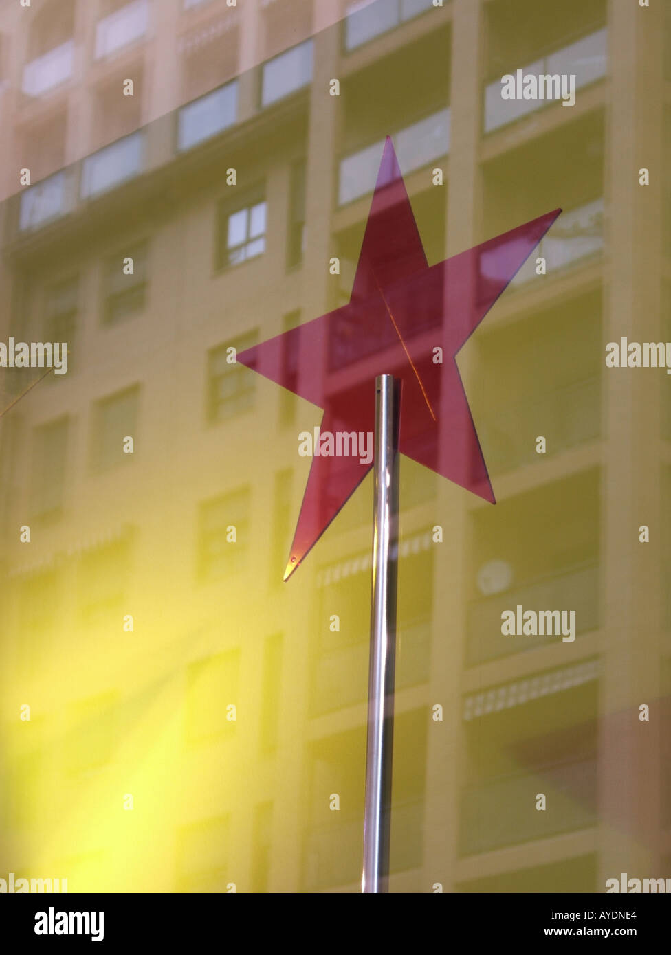 colourful star in shop window display Stock Photo - Alamy