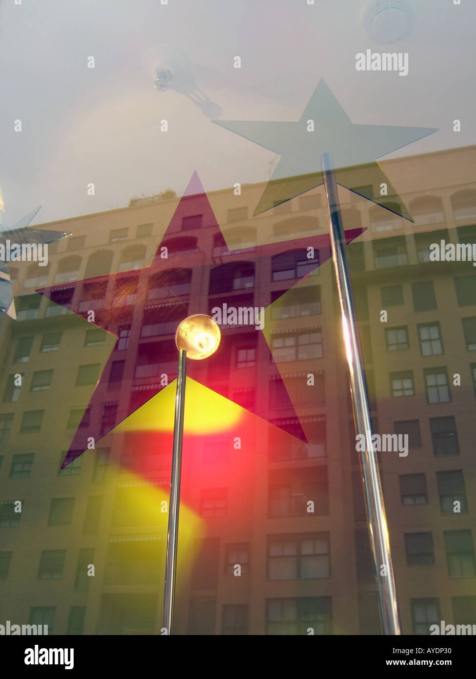 colourful star in shop window display Stock Photo - Alamy