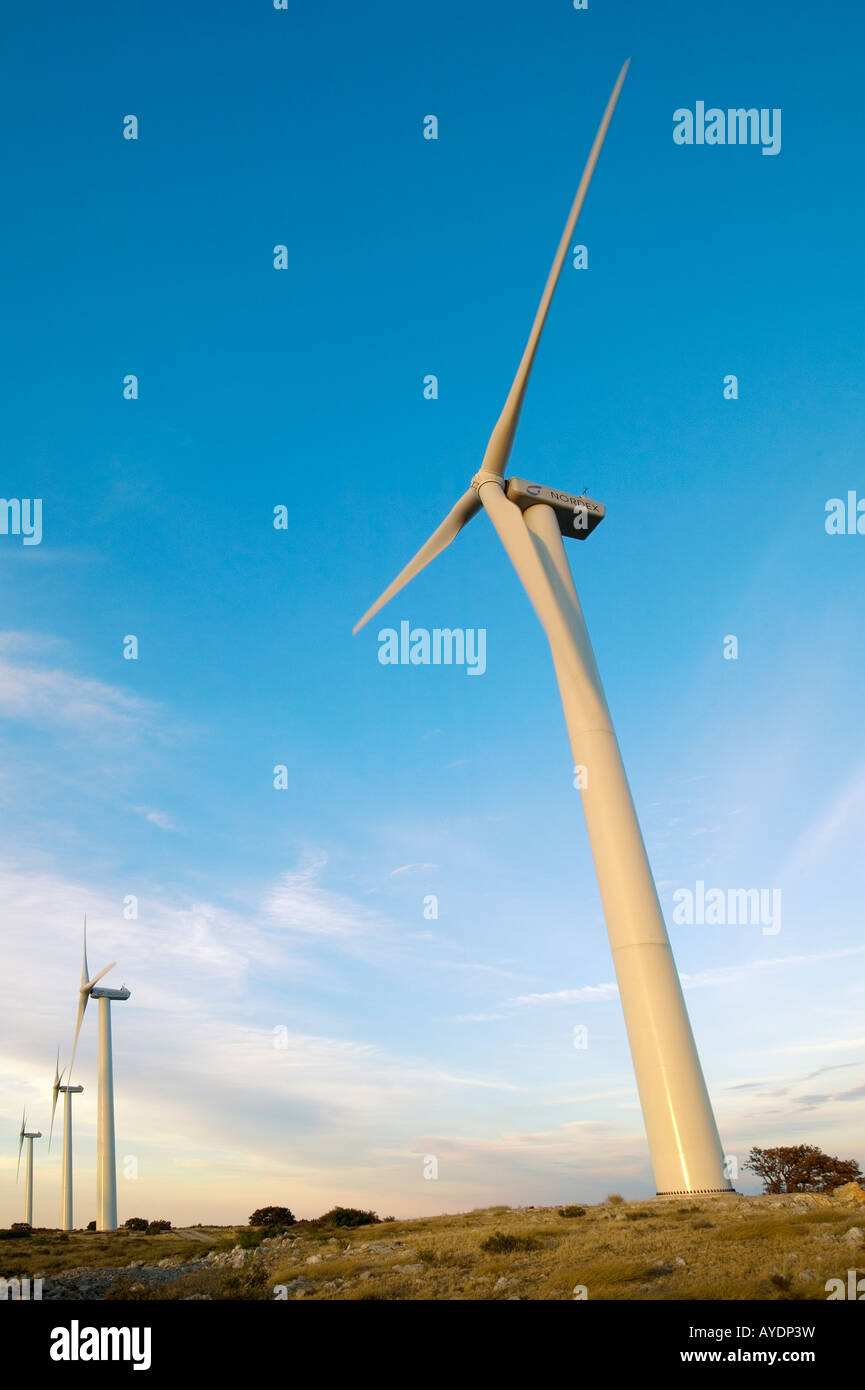 WIND PUMPS - FITOU - AUDE - LANGUEDOC-ROUSSILLON - FRANCE Stock Photo ...