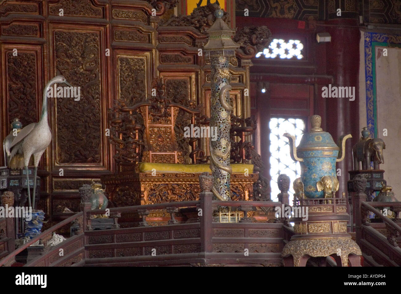 One of the opulant throne rooms in the Forbidden City in Beijing China ...