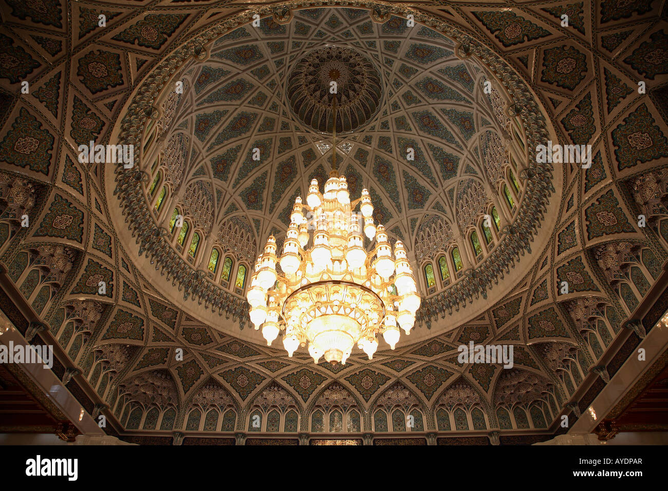 Oman Muscat Ghala Sultan Qaboos Grand Mosque interior Stock Photo - Alamy