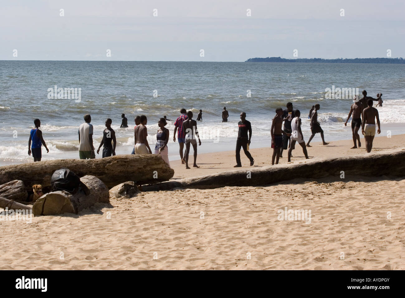 One of the main beach sites in Libreville, Gabon being enjoyed by the ...