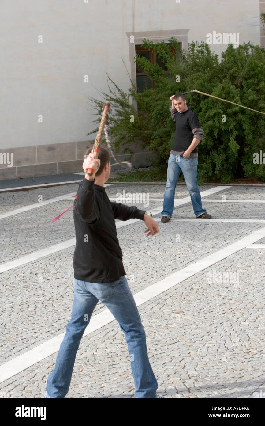 Traditional whip techniques demonstration, Laces, Italy Stock Photo - Alamy