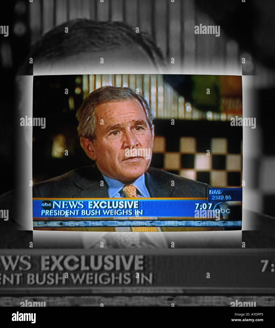 Bush during televised interview fall 2006 Stock Photo - Alamy
