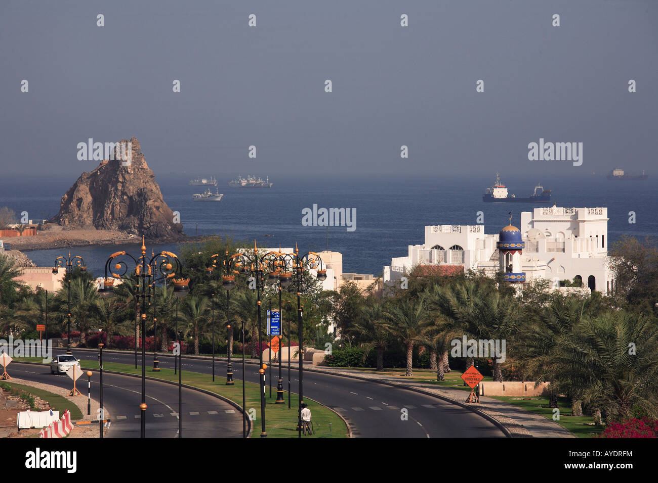 Oman Muscat Al Bahri seaside road scenery Stock Photo - Alamy