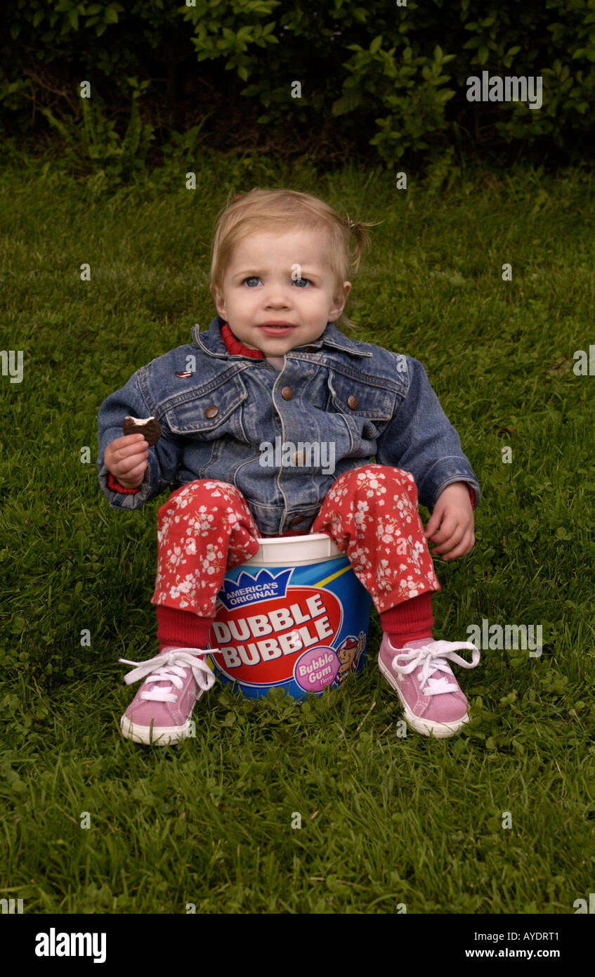 Bailey with Bubble Gum container Gordon M Grant Photo Stock Photo - Alamy
