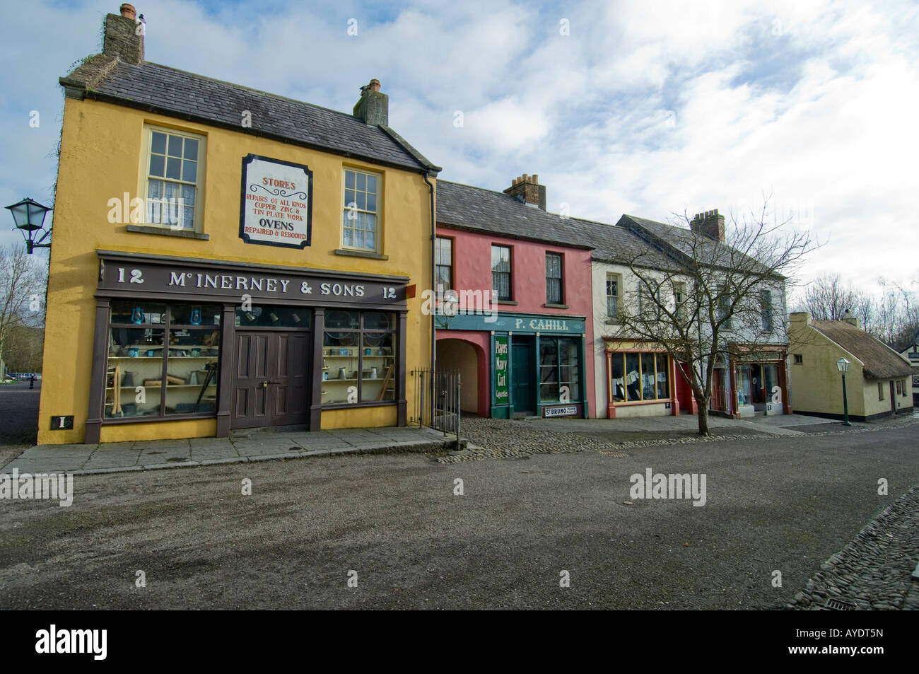 A row of traditional stores at Bunratty Castle County Clare Ireland ...