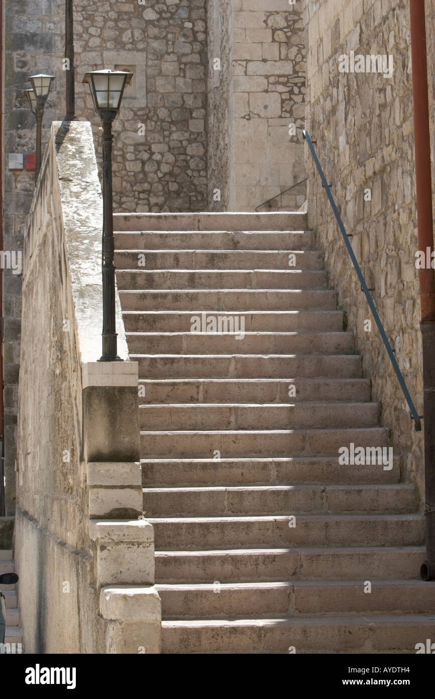 Church steps in Vieste, Gargano, Italy Stock Photo - Alamy