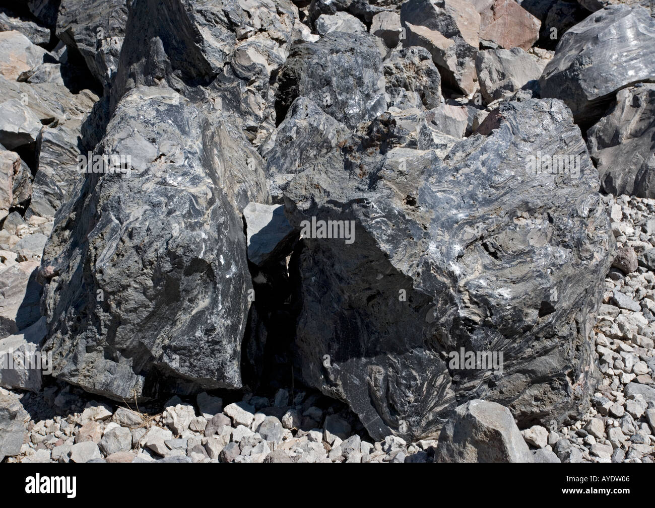 Obsidian dome geological site at 8000 ft on the east side of the Sierra ...