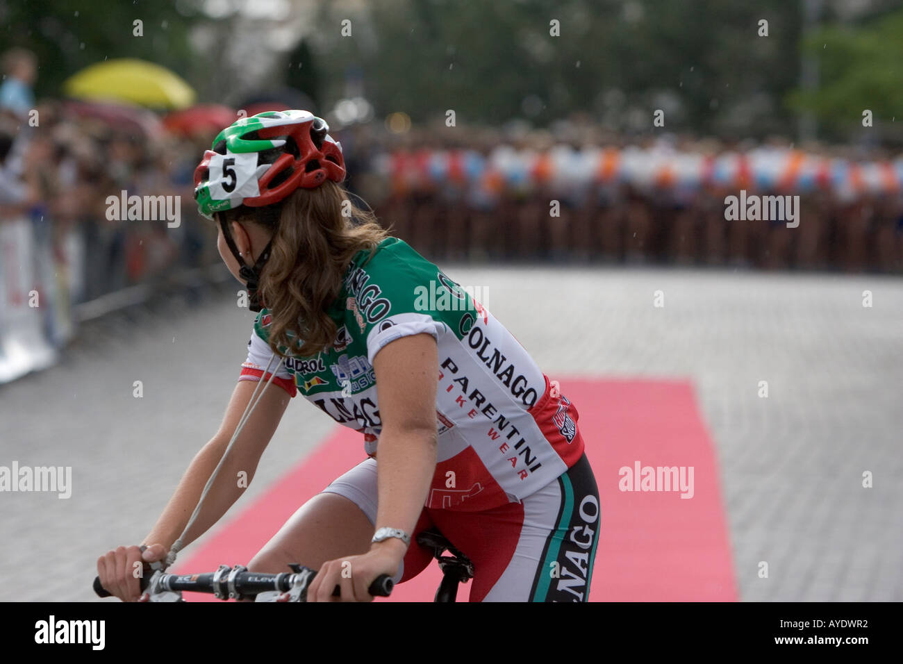 Eva Lechner, italian national mountainbike champion, leading a womens ...