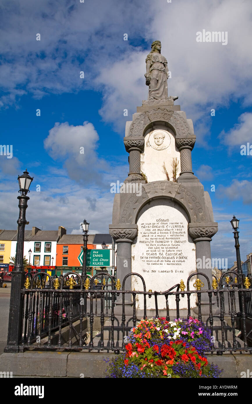 Nationalist Monument in Market Square Kilrush Town County Clare Ireland ...