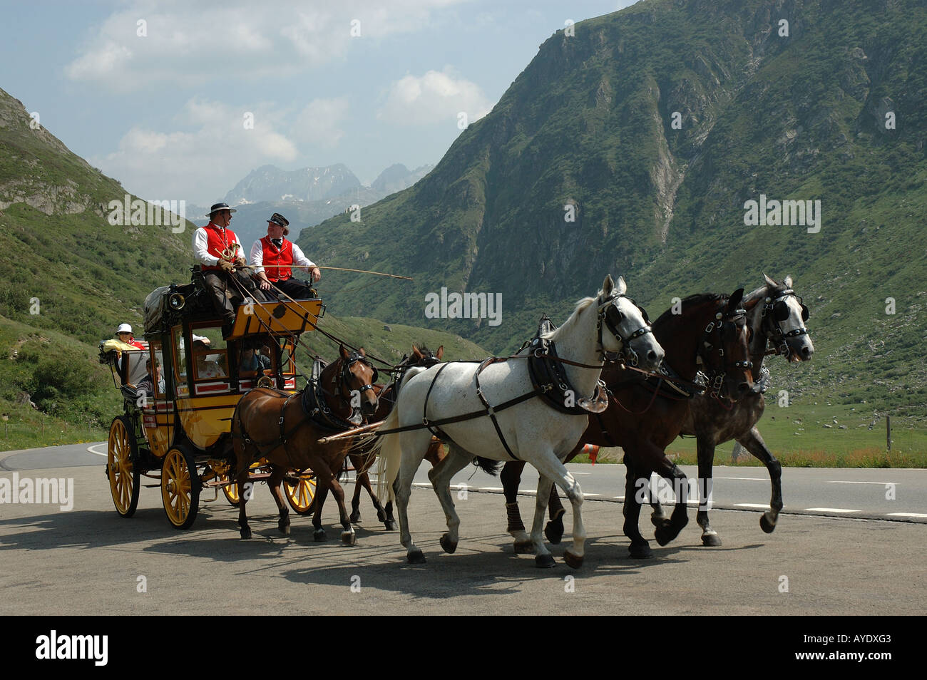 ST GOTTARD PASS STAGE COACH TRIP Stock Photo - Alamy