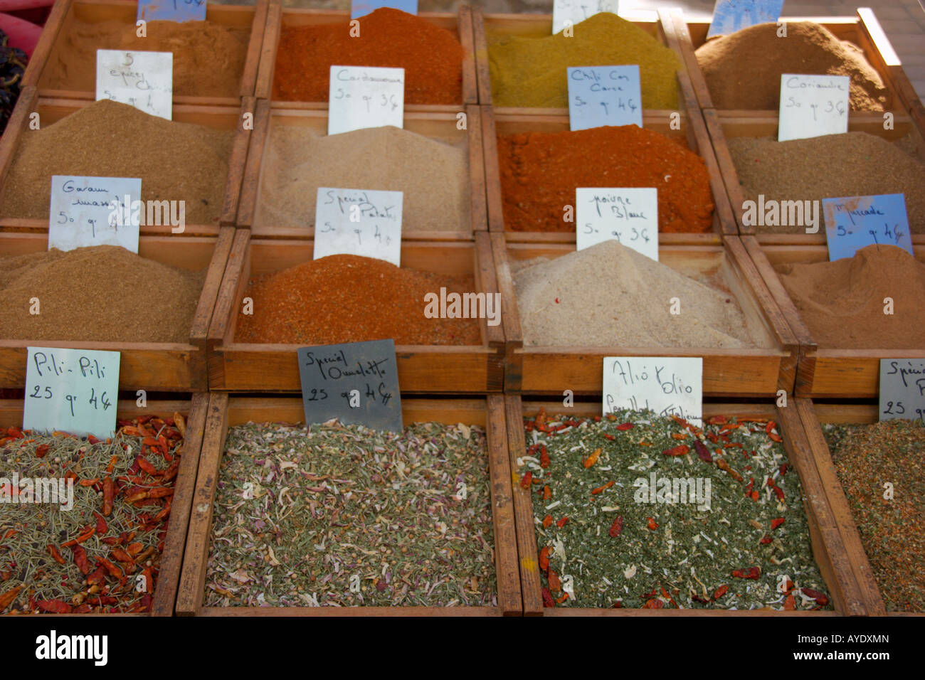 Variety spices display on hi-res stock photography and images - Alamy