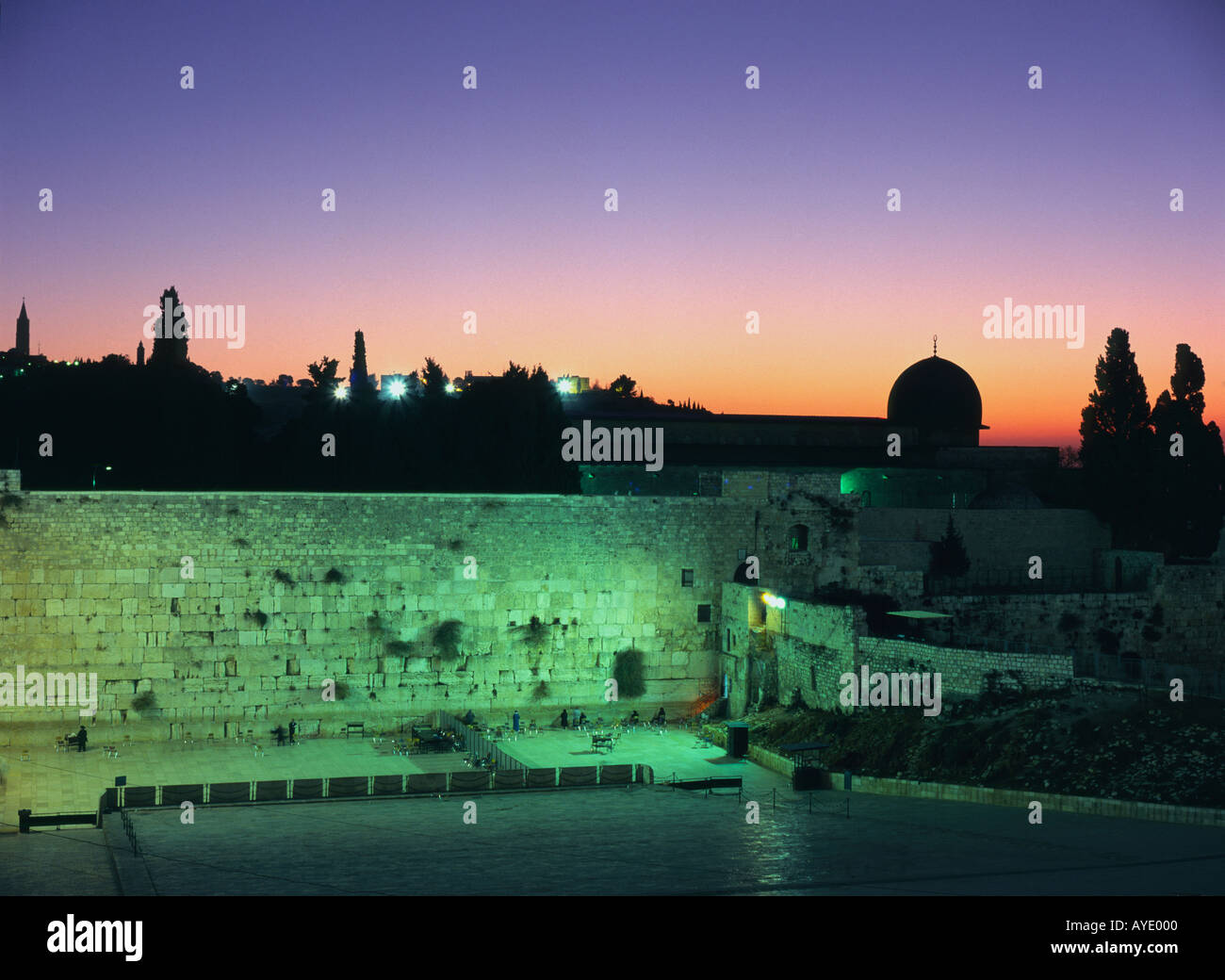 Israel Jerusalem Old City Western Wall esplanade view from above at ...
