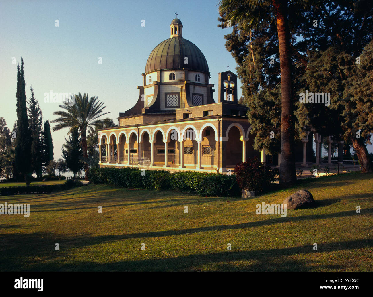 Israel Sea of Galilee Mount of Beatitudes chapel of Beatitudes view ...