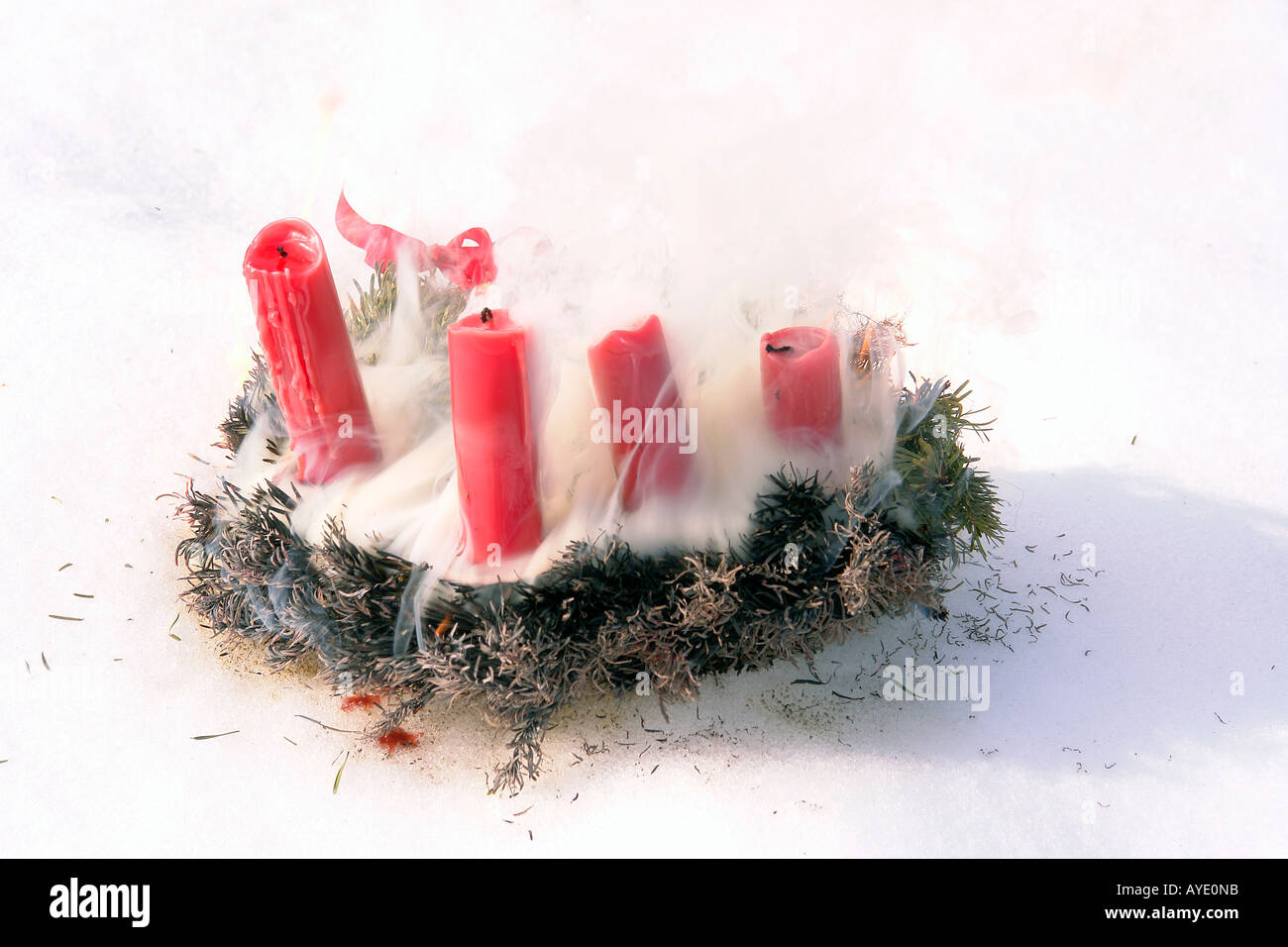 burning advent wreath Stock Photo - Alamy