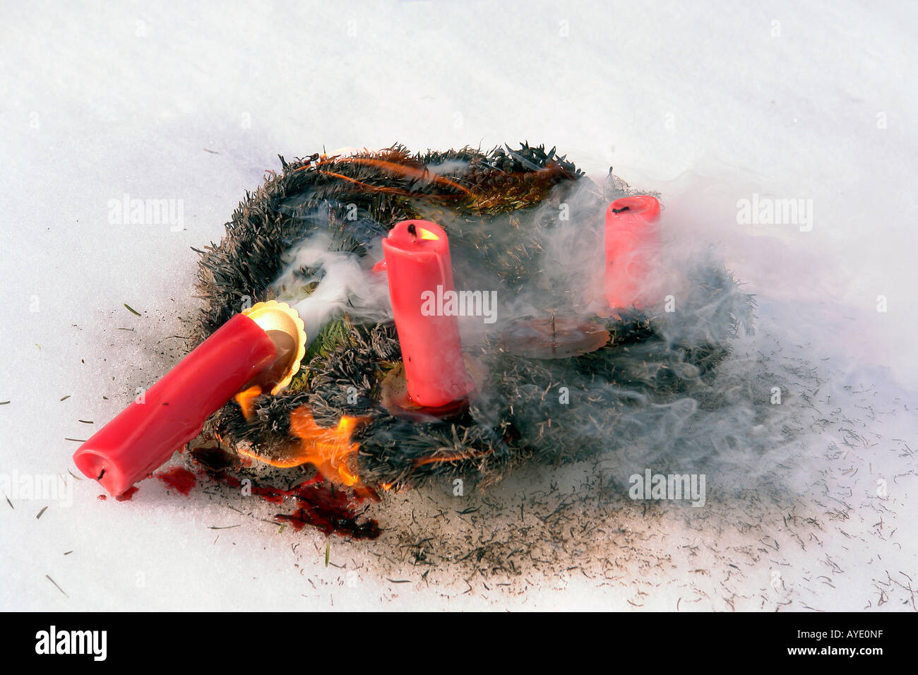 burning advent wreath Stock Photo - Alamy
