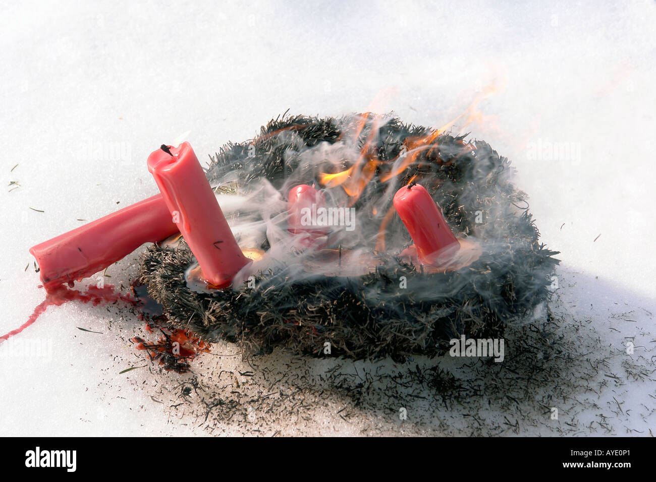 burning advent wreath Stock Photo - Alamy