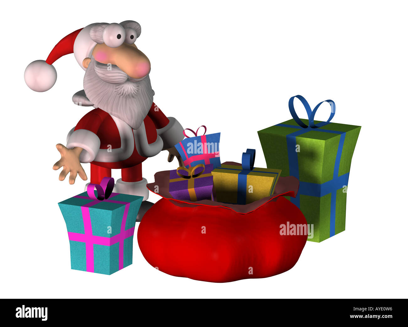 Santa Claus with gifts Stock Photo - Alamy