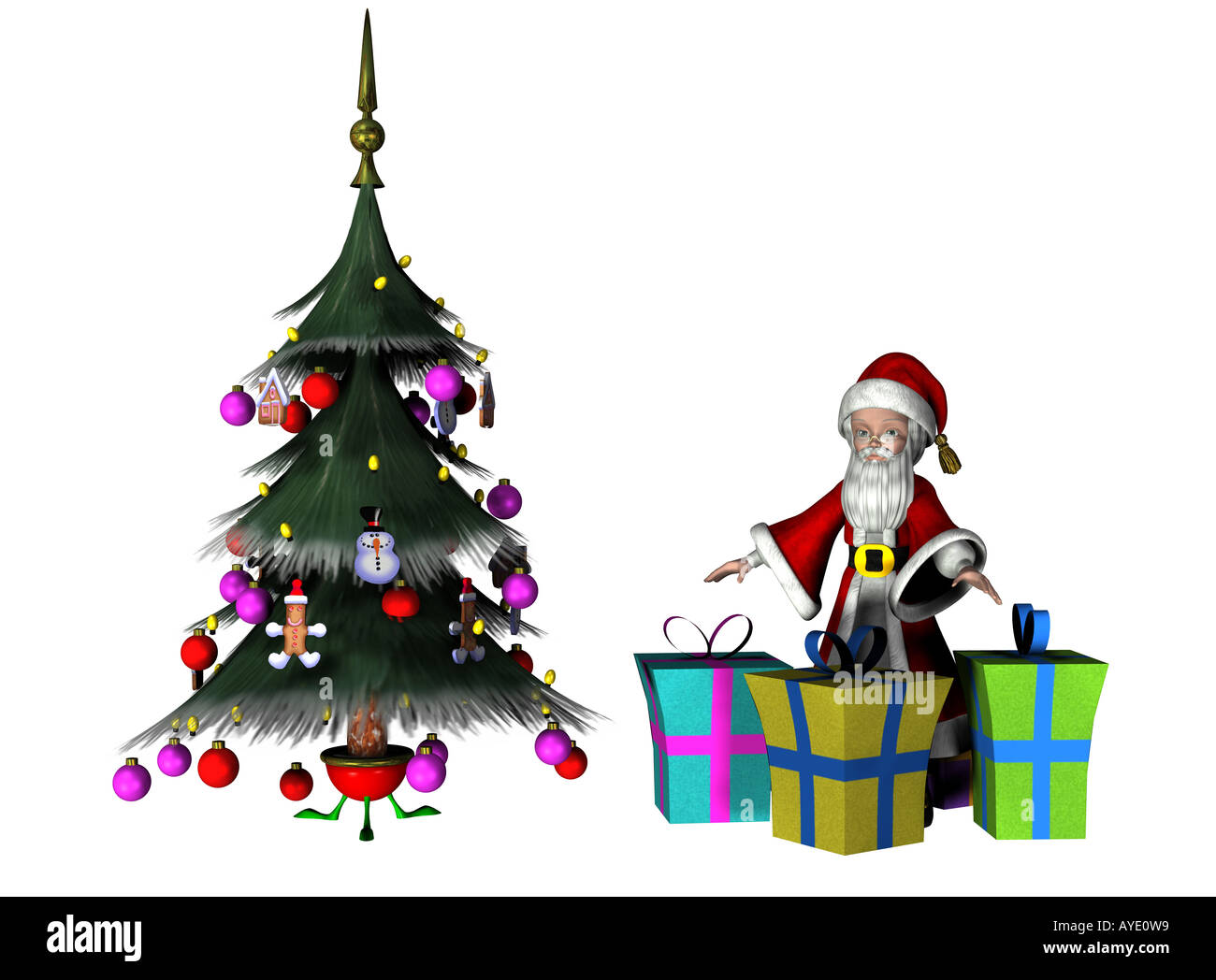 Christbaum illustration Cut Out Stock Images & Pictures - Alamy