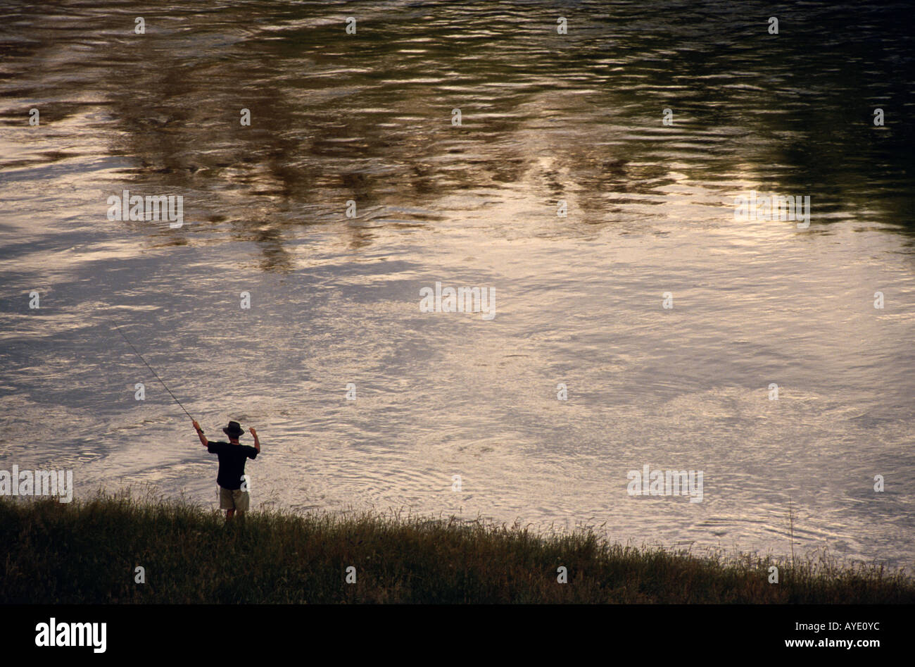 Fly fishing Upper Murray River near Towong Australia Australia ...