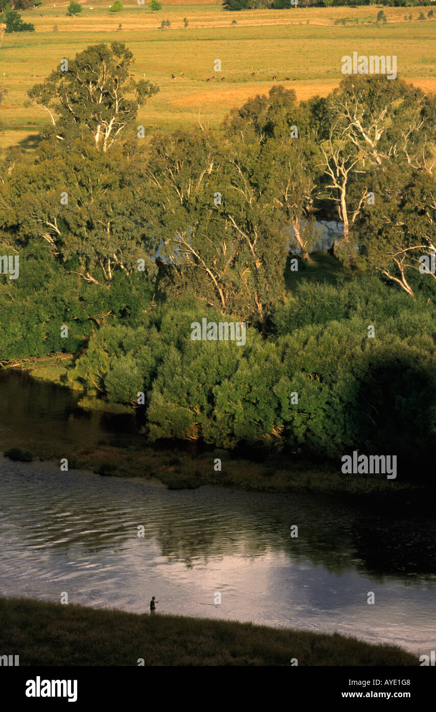 Fly fishing Upper Murray River near Towong New South Wales Australia ...