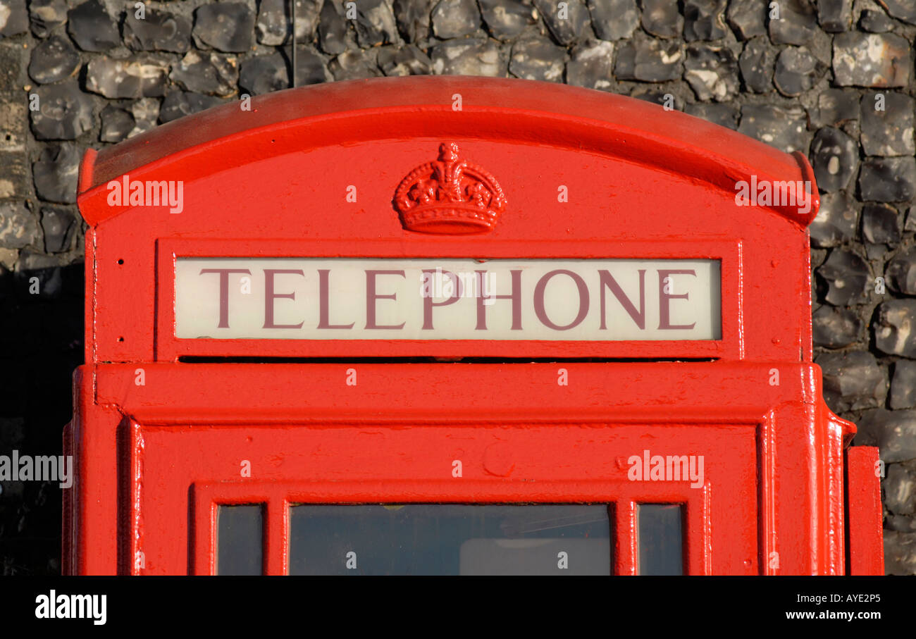 Traditional red British telephone box Stock Photo - Alamy