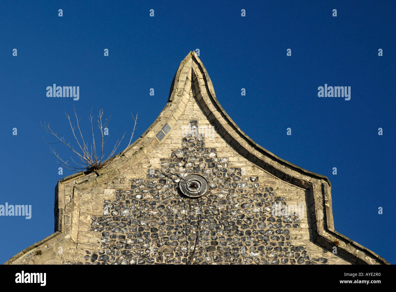 Building detail bricks and knapped flint Thetford Railway station ...