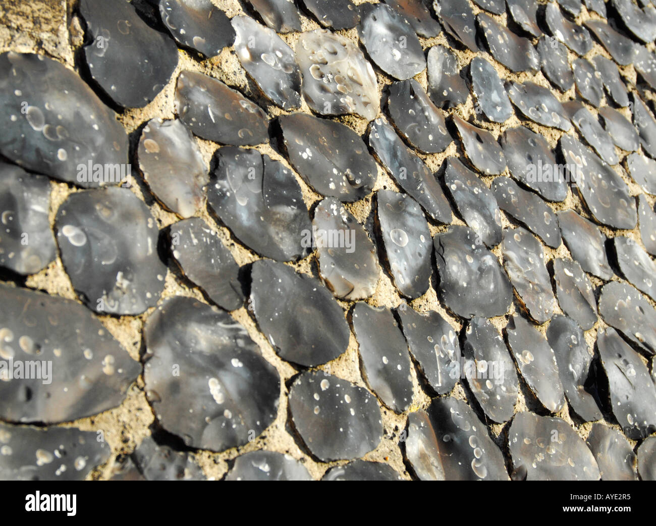 knapped flint panel Thetford Railway station Norfolk UK Stock Photo - Alamy