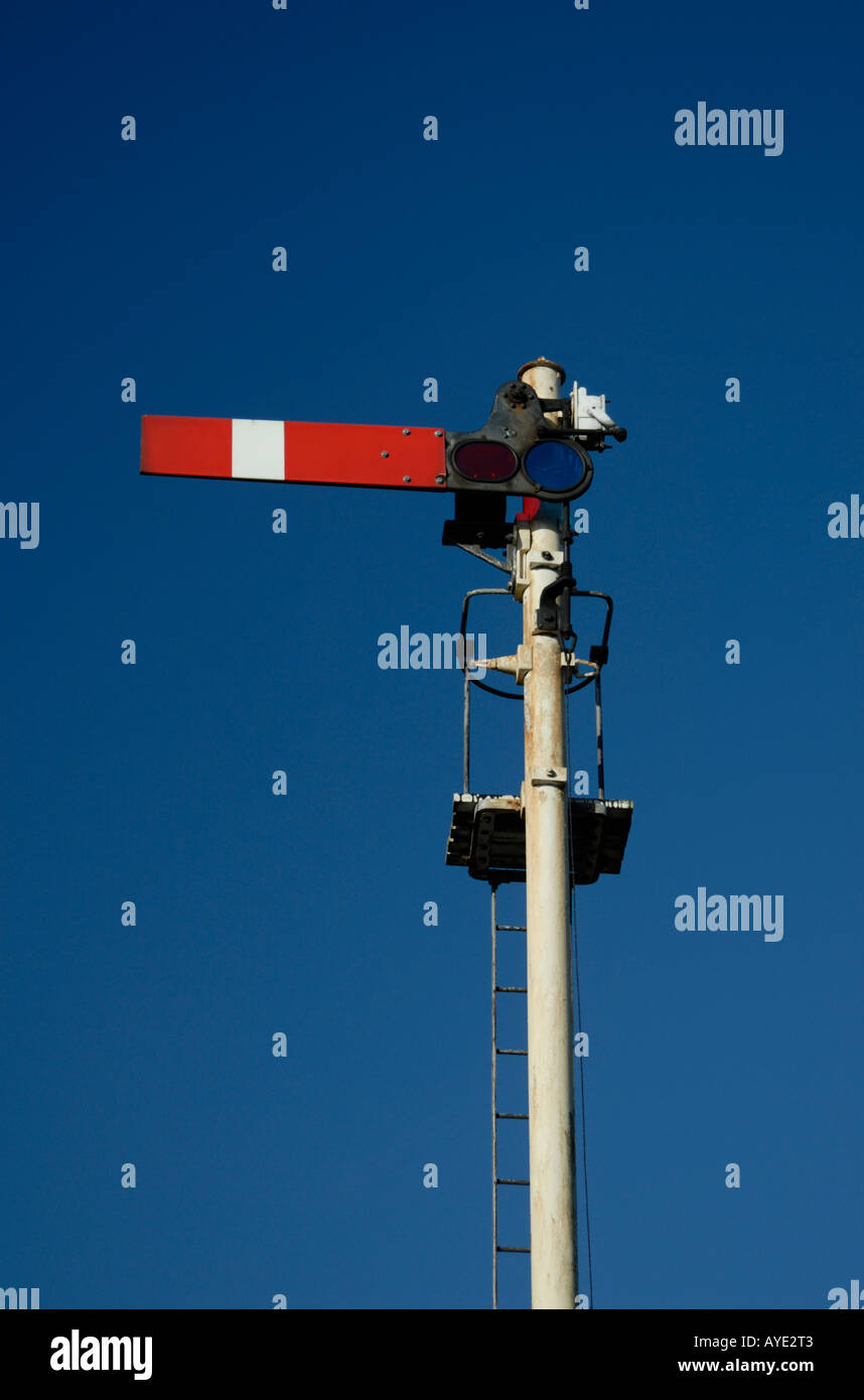Railway track signal Norfolk UK Stock Photo - Alamy